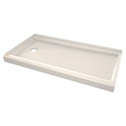 Lyons® Wave™ 60"W x 32"D Almond Single Threshold Shower Base with Left ...