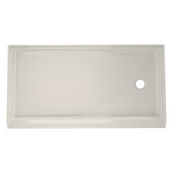 Lyons® Wave™ 60"W x 32"D Almond Single Threshold Shower Base with Right ...
