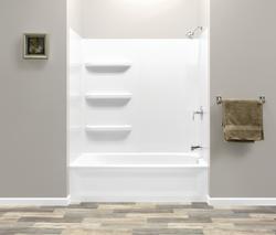 Lyons® Convertible 60"W x 32"D x 59"H White Bathtub Wall Surround (4 ...