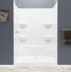 Lyons Elite™ 54"W x 42"D x 19"H White Single Threshold Shower Base with ...