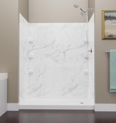 Lyons® Monaco Premium™ 60"W x 36"D x 72"H Glacier Marble Shower Wall ...