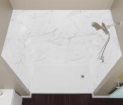 Lyons® Monaco Premium™ 60"W x 36"D x 72"H Glacier Marble Shower Wall ...
