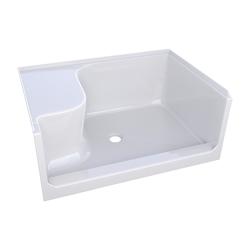 Lyons® Wave™ 48"W x 34"D White Single Threshold Left Seated Shower Base ...