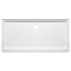 Lyons® Elite™ 54"W x 27"D White Single Threshold Shower Base with ...