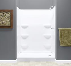Lyons® Elite™ 54"W x 27"D White Single Threshold Shower Base with Right ...