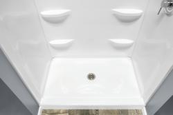 Lyons® Elite™ 54"W x 30"D White Single Threshold Shower Base with ...
