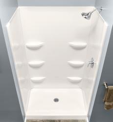 Lyons® Elite™ 54"W x 30"D Biscuit Single Threshold Shower Base with ...