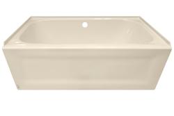 Lyons® Elite™ 54"W x 30"D x 19"H Almond Bathtub with Center Drain at ...