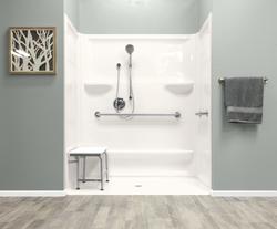 Lyons® Select™ 60"W x 30"D x 74"H Biscuit ADA Shower Wall Surround (3 ...