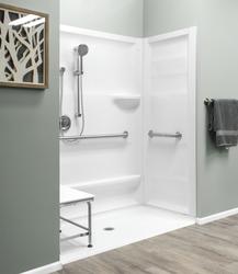 Lyons® Select™ 60"W x 30"D x 74"H White ADA Shower Wall Surround (3 ...
