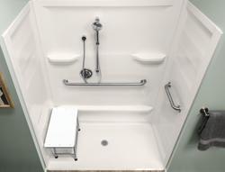 Lyons® Select™ 60"W x 30"D x 74"H Biscuit ADA Shower Wall Surround (3 ...