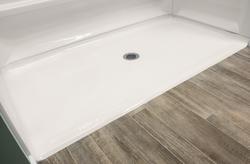 Lyons® Select™ 60"W x 30"D Biscuit Barrier-Free Shower Base with Center ...