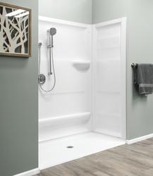Lyons® Select™ 60"W x 30"D x 74"H White ADA Shower Wall Surround (3 ...
