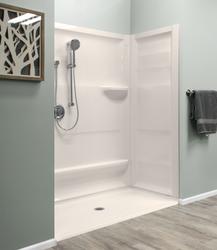Lyons® Select™ 60"W x 30"D x 74"H Almond ADA Shower Wall Surround (3 ...