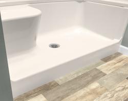 Lyons® Victory™ 54"W x 27"D Almond Single Threshold Seated Shower Base ...