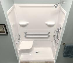 Lyons® Victory™ 54"W x 27"D Almond Single Threshold Seated Shower Base ...