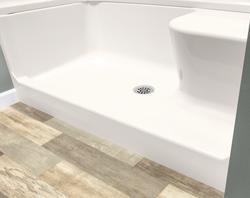 Lyons® Victory™ 54"W x 27"D Biscuit Single Threshold Seated Shower Base ...