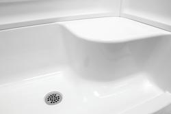 Lyons® Victory™ 54"W x 27"D White Single Threshold Seated Shower Base ...