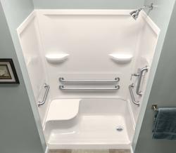 Lyons® Victory™ 54"W x 30"D Almond Single Threshold Seated Shower Base ...