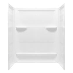 Lyons® Select™ 60"W x 30"D x 74"H White ADA Shower Wall Surround (3 ...