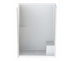 MAAX® AcrylX™ 60"W x 34"D x 81-1/4"H White Seated Shower with Center ...