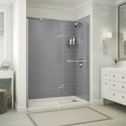 MAAX® Utile Metro 60"W x 32"D x 83-5/8"H Ash Grey Shower with Left ...