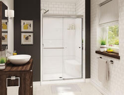 MAAX® Gallery 47-7/8"W x 34"D x 75"H White Seated Shower with Center ...