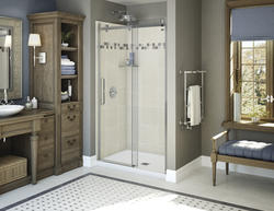 MAAX® Utile 48"W x 32"D x 83"H Sahara Stone Alcove Shower with Center ...