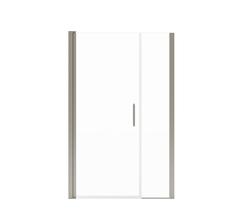 MAAX® Manhattan 43-45"W x 68"H Brushed Nickel Frameless Pivot Shower Door with Clear Glass at ...