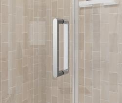 MAAX® Manhattan 27-29"W x 68"H Chrome Frameless Pivot Shower Door with ...