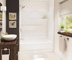 MAAX® Gallery 60"W x 30"D x 74"H White Tub/Shower with Left Drain (2 ...