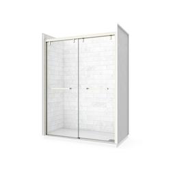MAAX® Utile Carrara 60"W x 32"D x 84"H White Shower with Brushed Nickel ...
