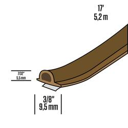 3/8"W x 7/32 H" x 17' Long P EPDM Rubber Self-Adhesive Window Weather ...