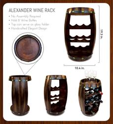 8-Bottle Wooden Barrel Wine Rack - Dark Wood at Menards®