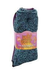 Hot Feet® Ladies' Thermal Teal Marble/Berry Marble Socks - 2 Pair at ...