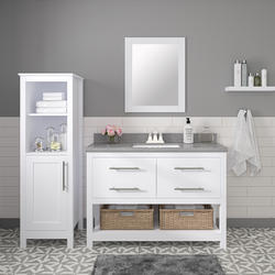 MagickWoods Elements Mackenzie 48"W x 18-5/8"D Bright White Vanity ...