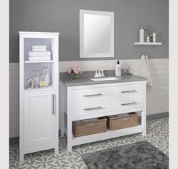 MagickWoods Elements Mackenzie 48"W x 18-5/8"D Bright White Vanity ...