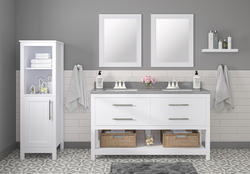 MagickWoods Elements Mackenzie 60"W x 18-5/8"D Bright White Vanity ...