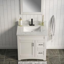 MagickWoods Elements 31"W x 22"D Arctic Stone Cultured Marble Vanity ...