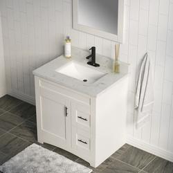 MagickWoods Elements 31"W x 22"D Arctic Stone Cultured Marble Vanity ...