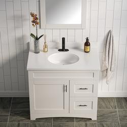 MagickWoods Elements 37"W x 22"D Solid White Cultured Marble Vanity Top ...