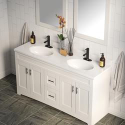 MagickWoods Elements 61"W x 19"D Solid White Cultured Marble Vanity Top ...