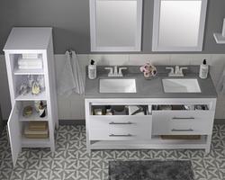 MagickWoods Elements Mackenzie 60"W x 18-5/8"D Bright White Vanity ...