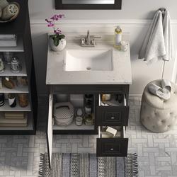 MagickWoods Elements Sheffield 30"W x 21-3/4"D Dark Chocolate Bathroom ...