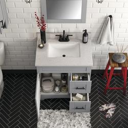 MagickWoods Elements Brighton 30"W x 21-3/4"D Gray Bathroom Vanity ...