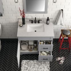MagickWoods Elements Brighton 36"W x 21-3/4"D Gray Bathroom Vanity ...