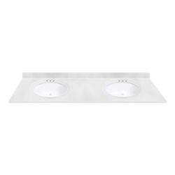 MagickWoods Elements 73"W x 22"D White Swirl Cultured Marble Vanity Top ...