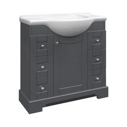 MagickWoods Windsor 34"W x 18-7/8"D Graphite Gray Vanity and White ...
