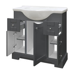 MagickWoods Windsor 34"W x 18-7/8"D Graphite Gray Vanity and White ...