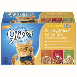 9Lives® Poultry and Beef Favorites Variety Pack Cat Food - 24 Count at ...